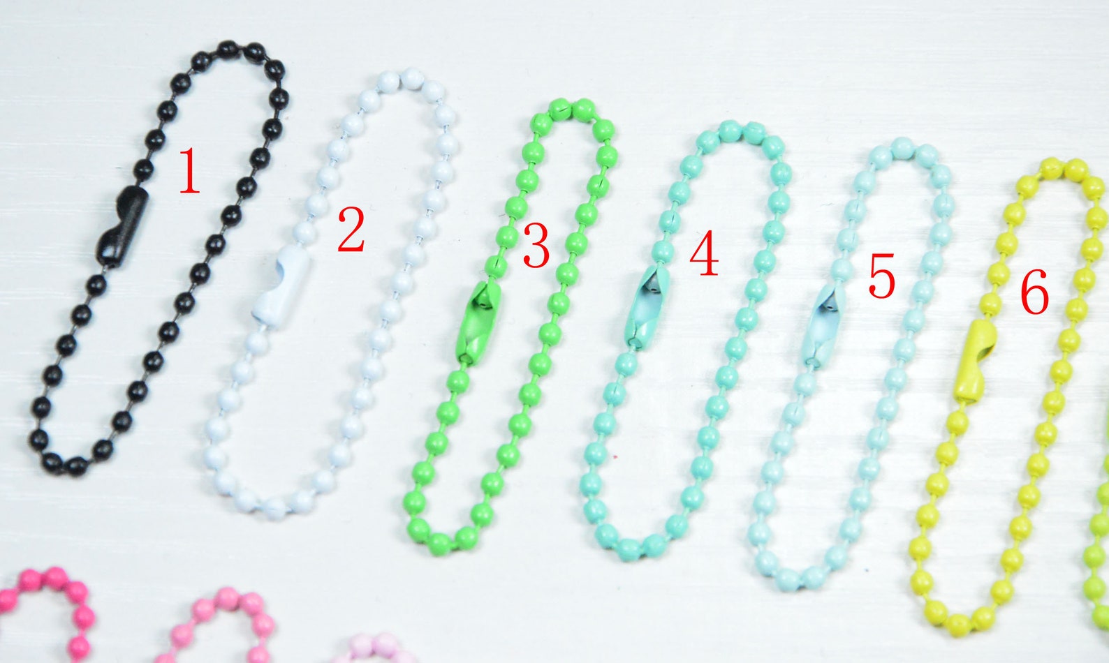 20pcs Ball Chain Connector, Assorted Metal Ball Chain Keychain Link ...