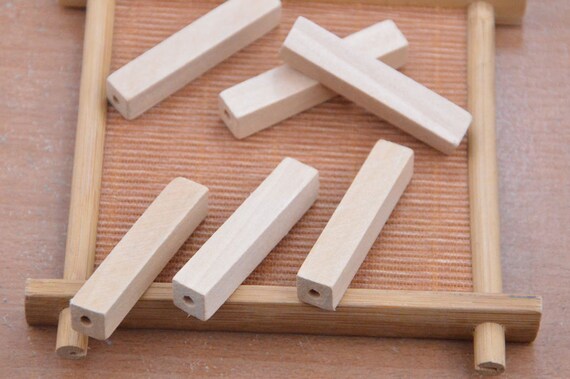 Wooden Tubeswooden Tube Beads20pcs Rectangular Wood - Etsy