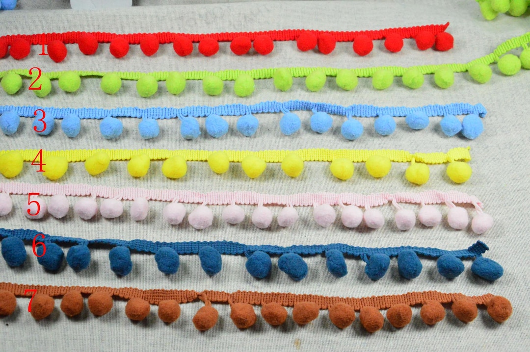 Pom Pom Ball Ribbon Border,pom Pom Ball Fringe Trim, Decorative Border ...