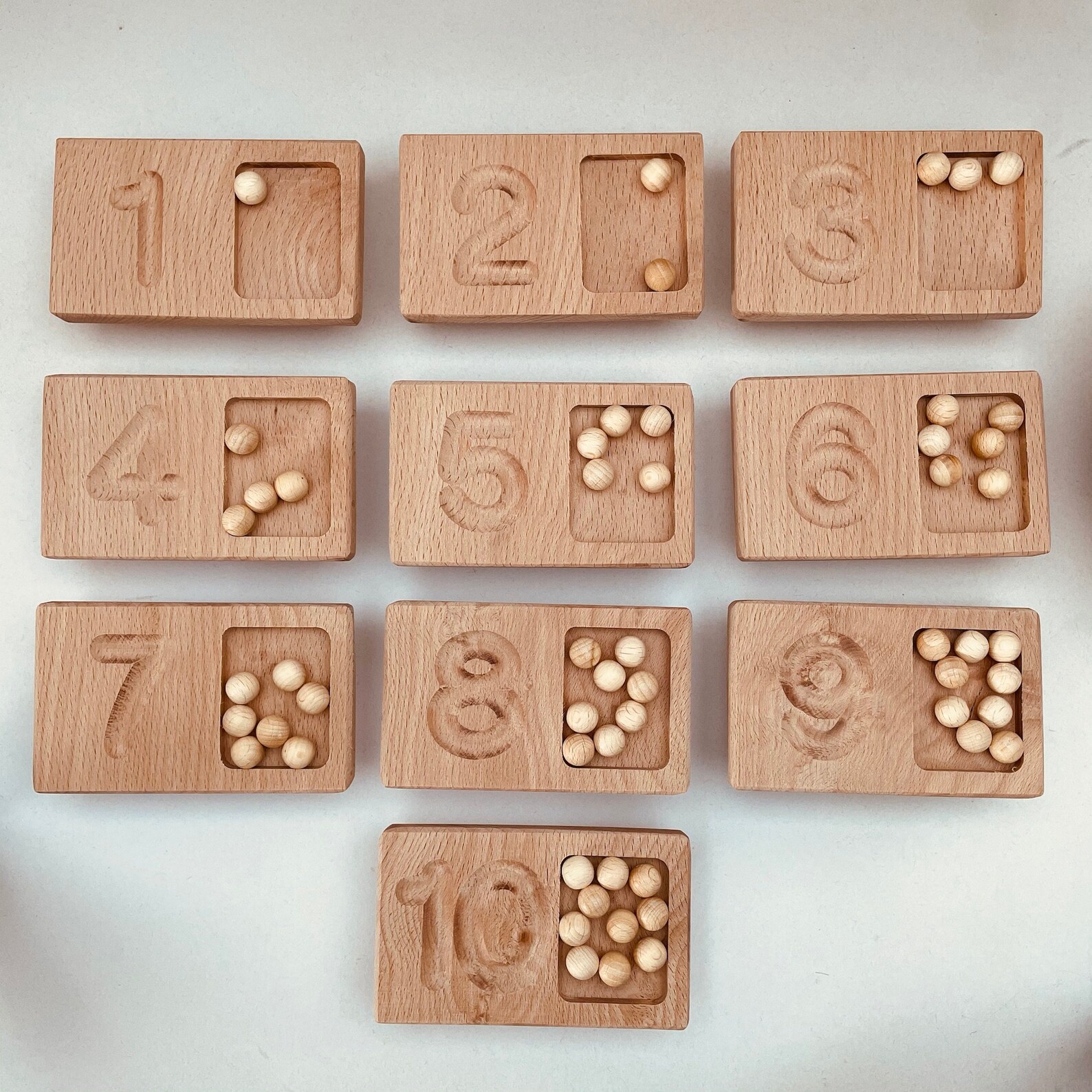 Montessori Domino Numbers Cards With Suitable Holder - Etsy