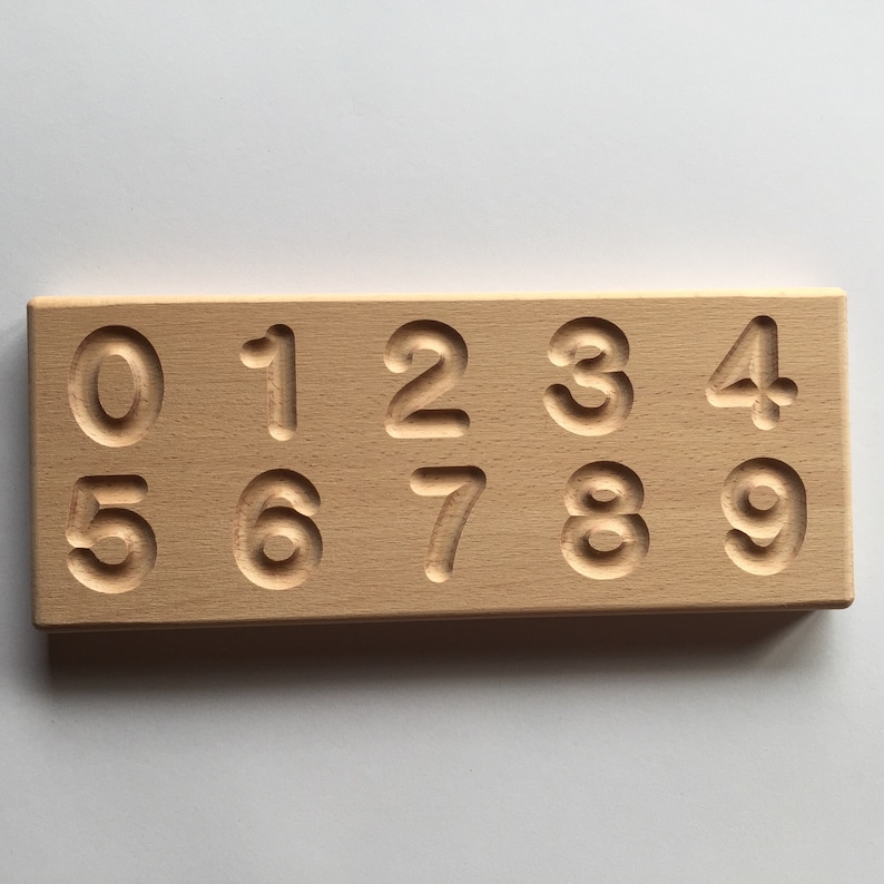 Montessori Number Tracing Board Made of Wood - Etsy