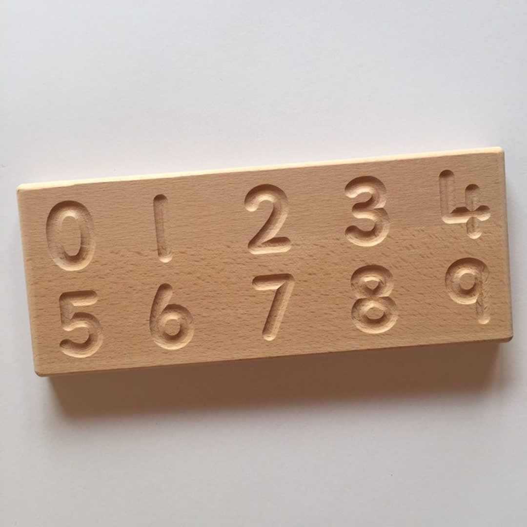 Montessori Number Tracing Board Made of Wood - Etsy