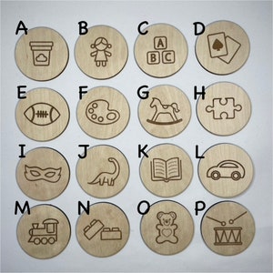 Montessori Wooden Toy Labels, Tags for Storage in Nursery or Playroom ...