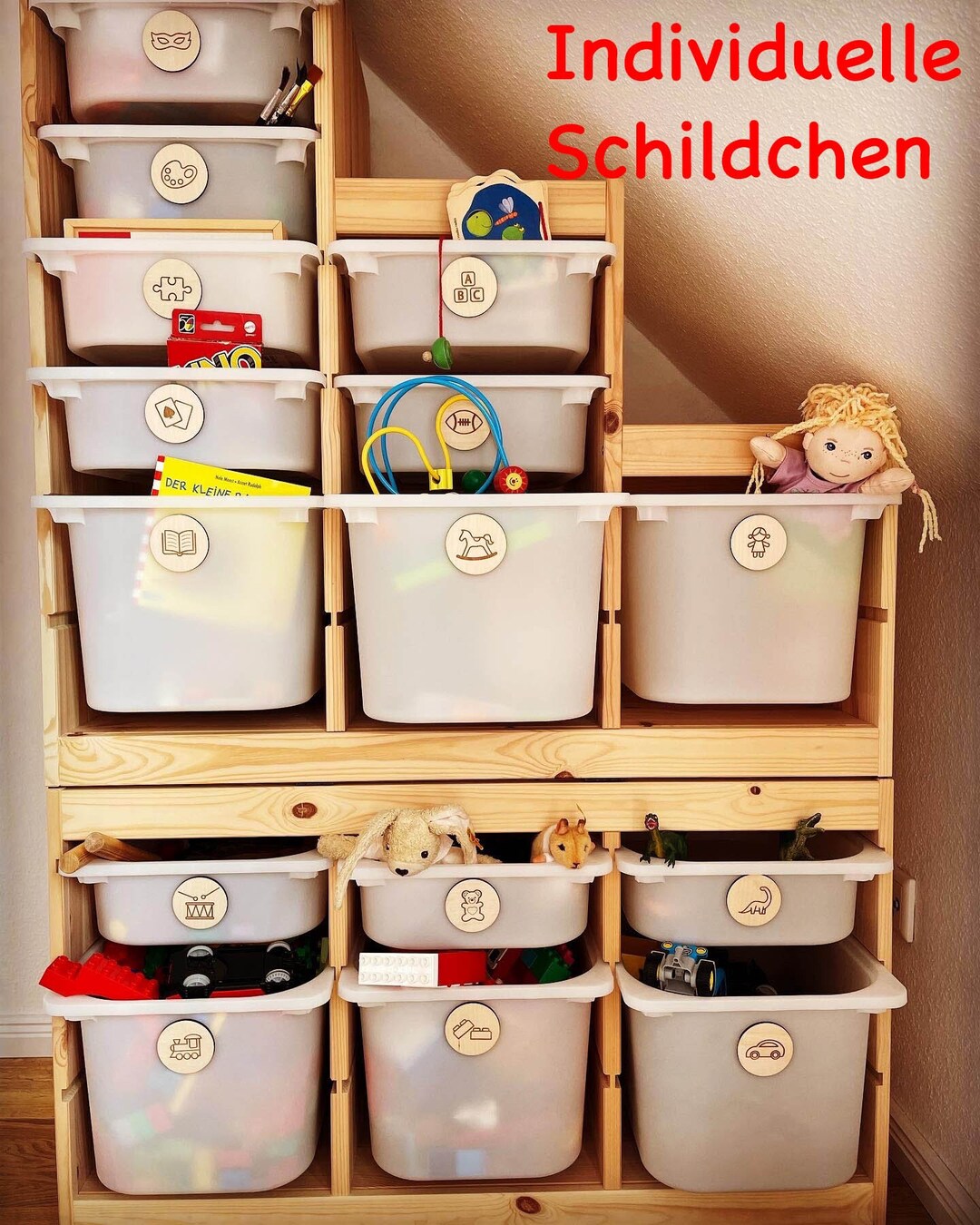 Individual Montessori Wooden Toy Labels, Tags for Storage in Nursery or ...