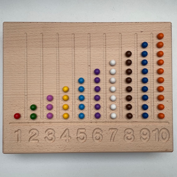 Montessori Number Tracing and Counting Board in Montessori | Etsy