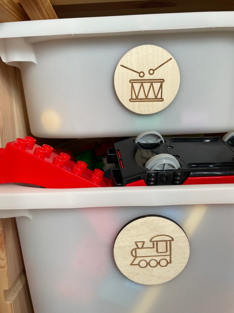 Montessori Wooden Toy Labels Tags for Storage in Nursery or - Etsy