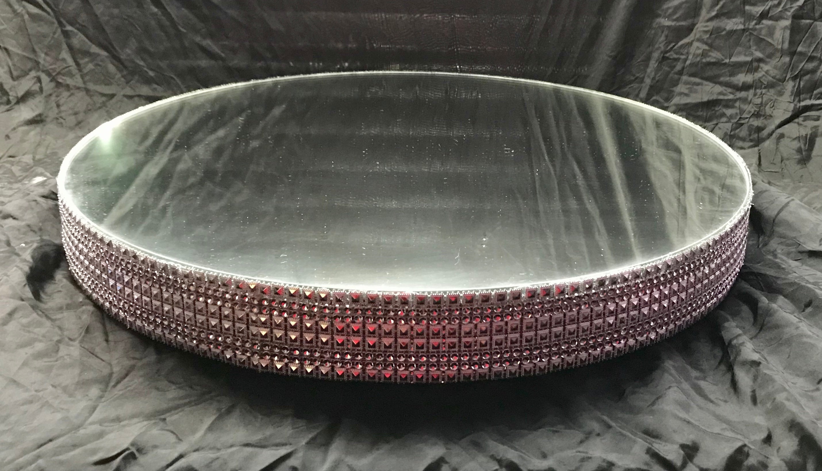 LOW CAKE DISPLAY Trey Featuring Square Silver Rhinestones and Mirror - Etsy