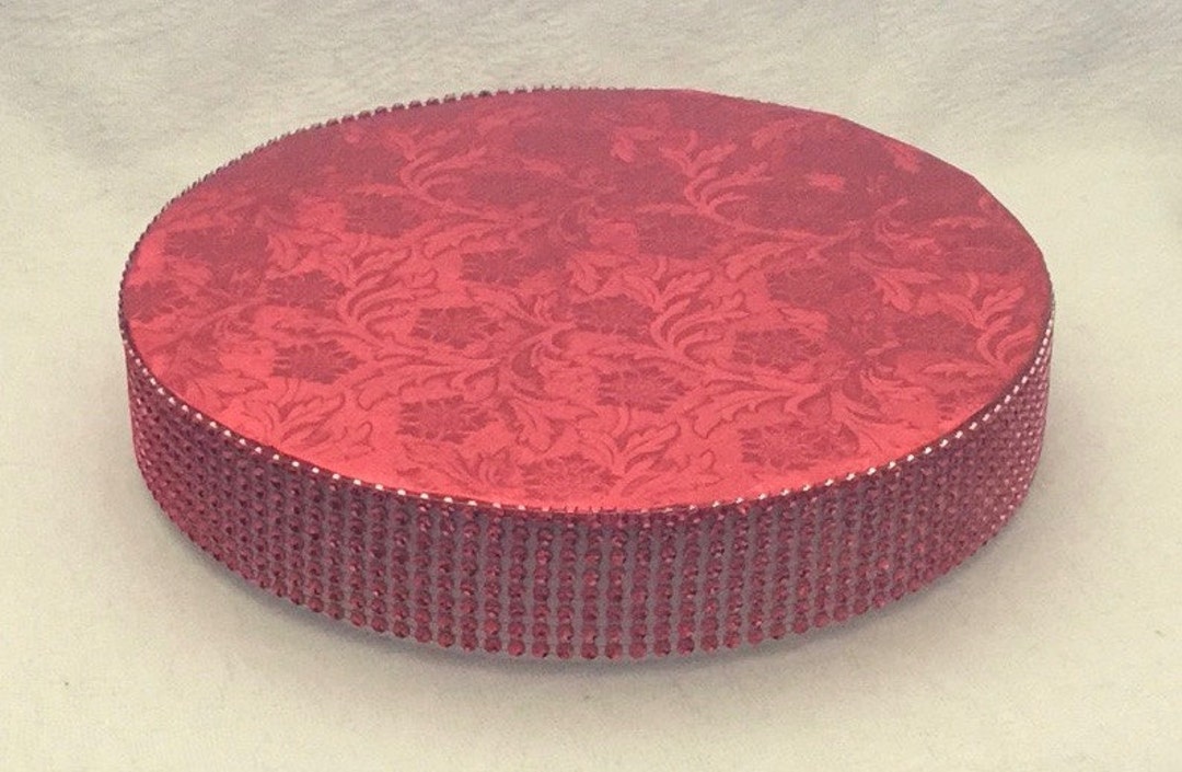 RED RHINESTONE CAKE Riser/ Stand/band 2 Inches Tall Width Sizes 8", 10 ...