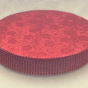 RED RHINESTONE CAKE Riser/ Stand/band 2 Inches Tall Width Sizes 8", 10 ...