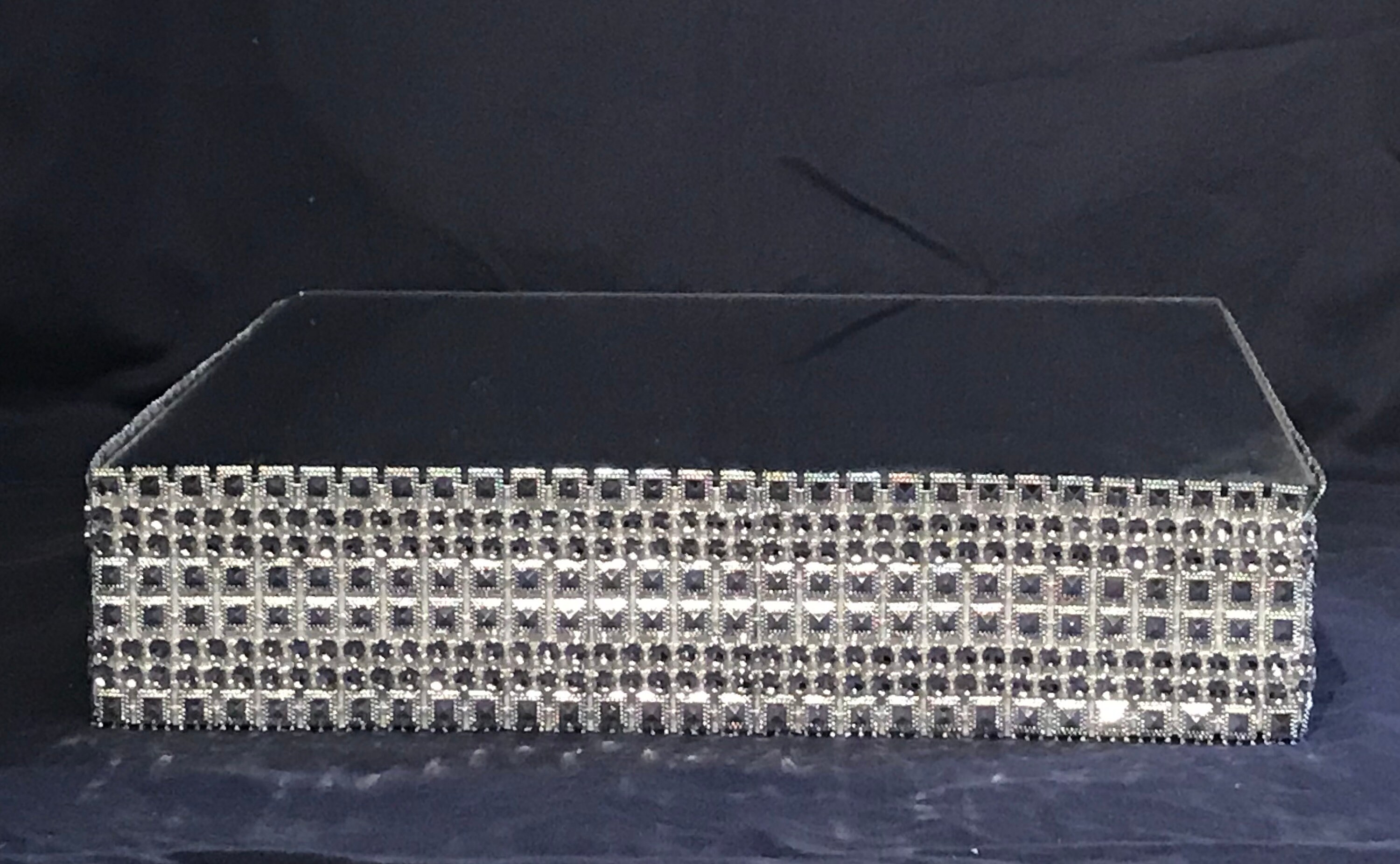 LOW CAKE DISPLAY Trey Featuring Square Silver Rhinestones and Mirror - Etsy