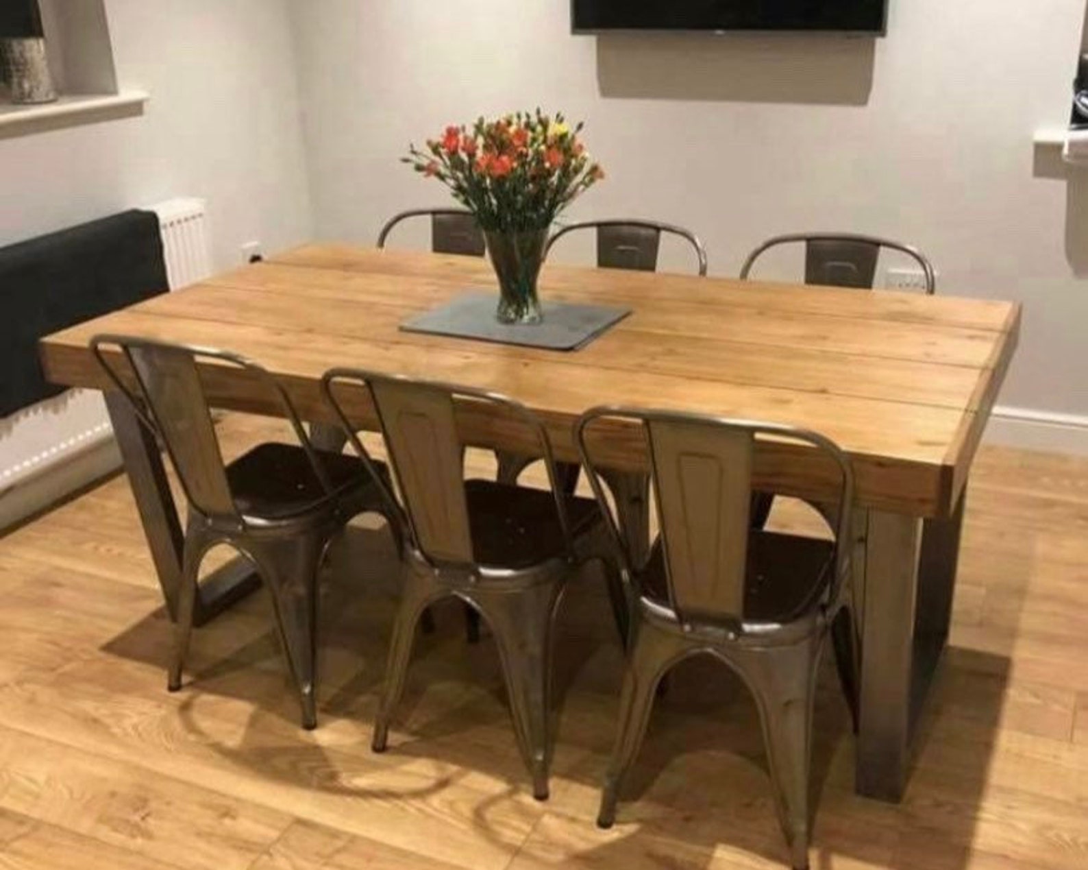 Industrial Steel Dining Table - Etsy