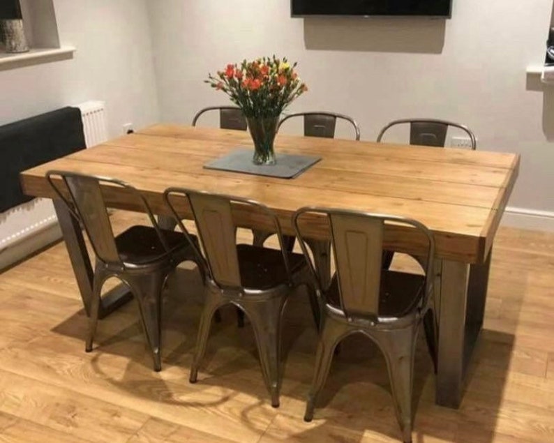 Industrial Steel Dining Table - Etsy