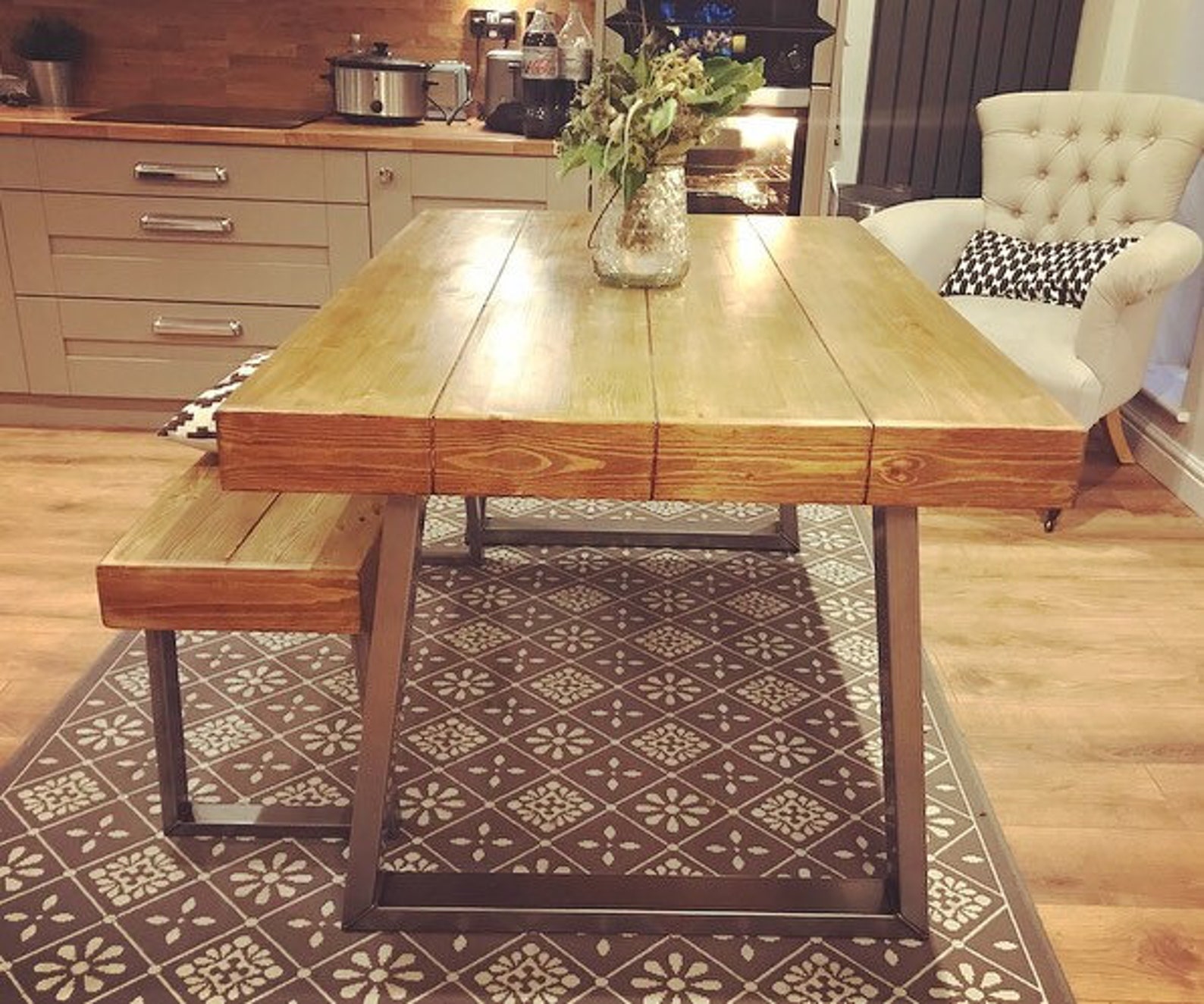 Mesa de comedor industrial - Etsy España