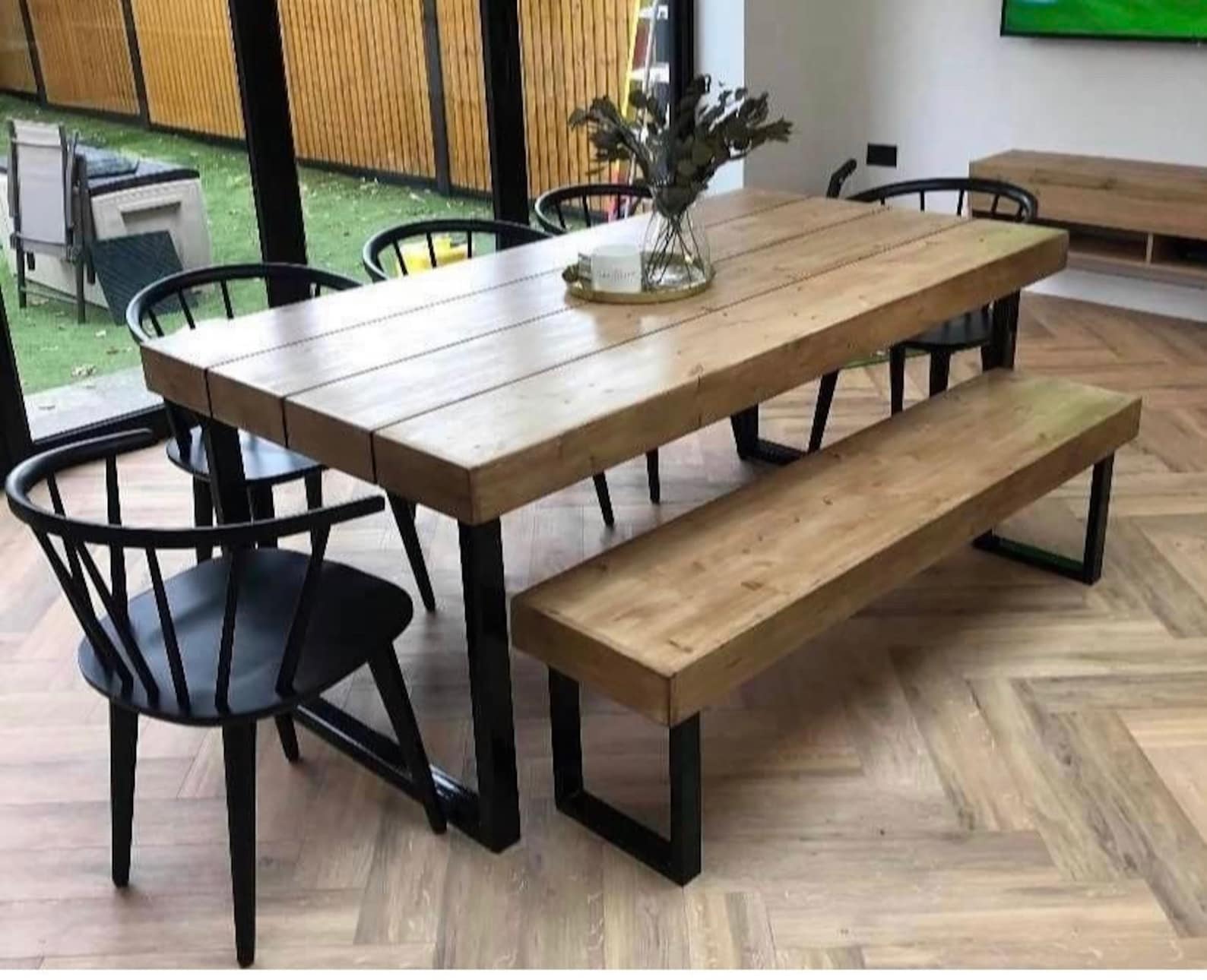 Industrial Steel Dining Table - Etsy