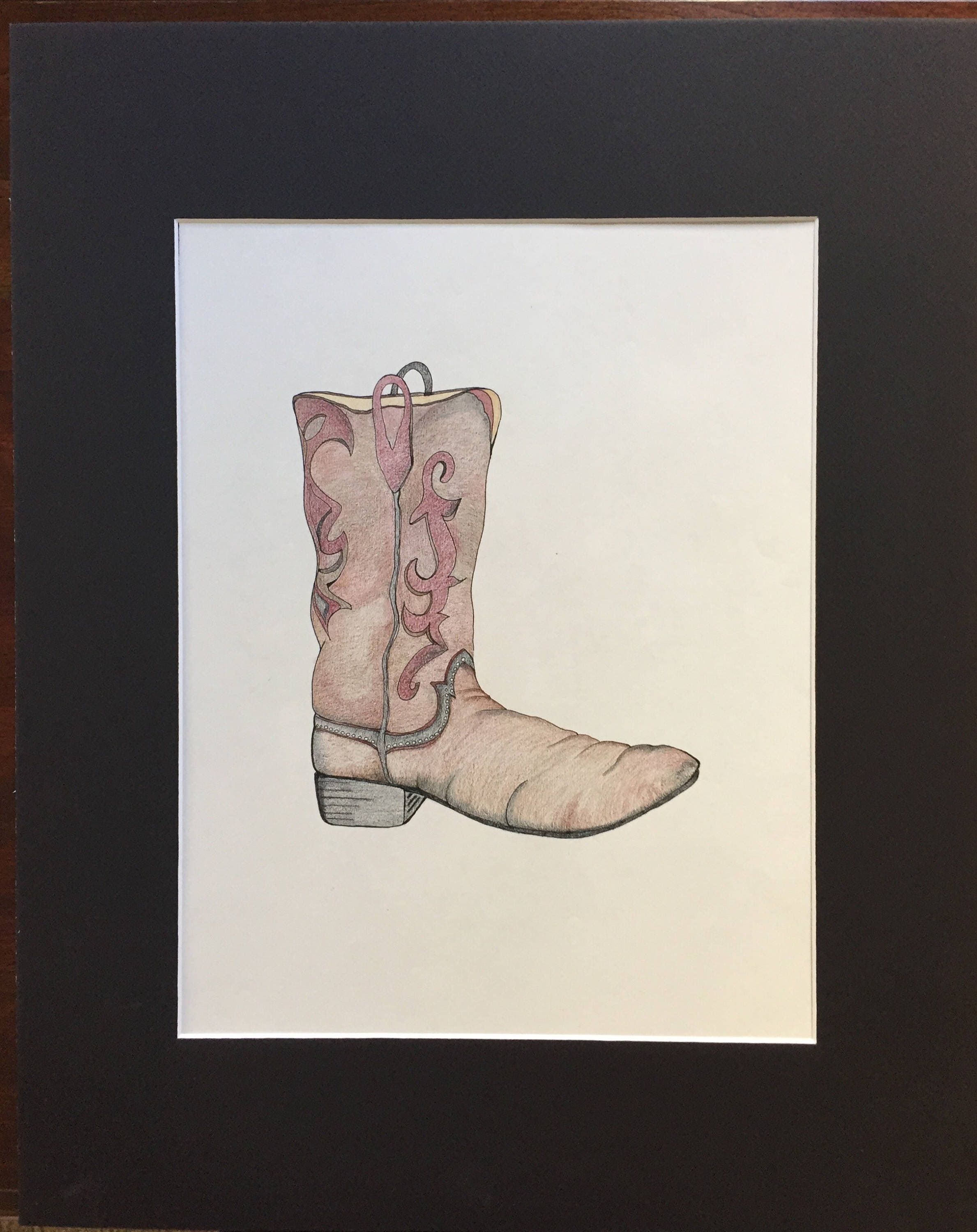 Cowboy Boot Ink Drawing