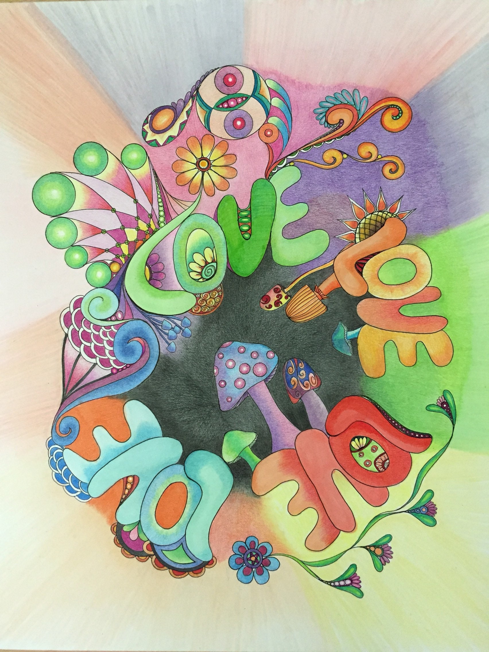 Psychedelic Love Drawing