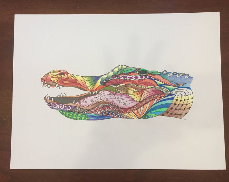 Zentangle Alligator Alligator Art Alligator Head Colored Alligator ...
