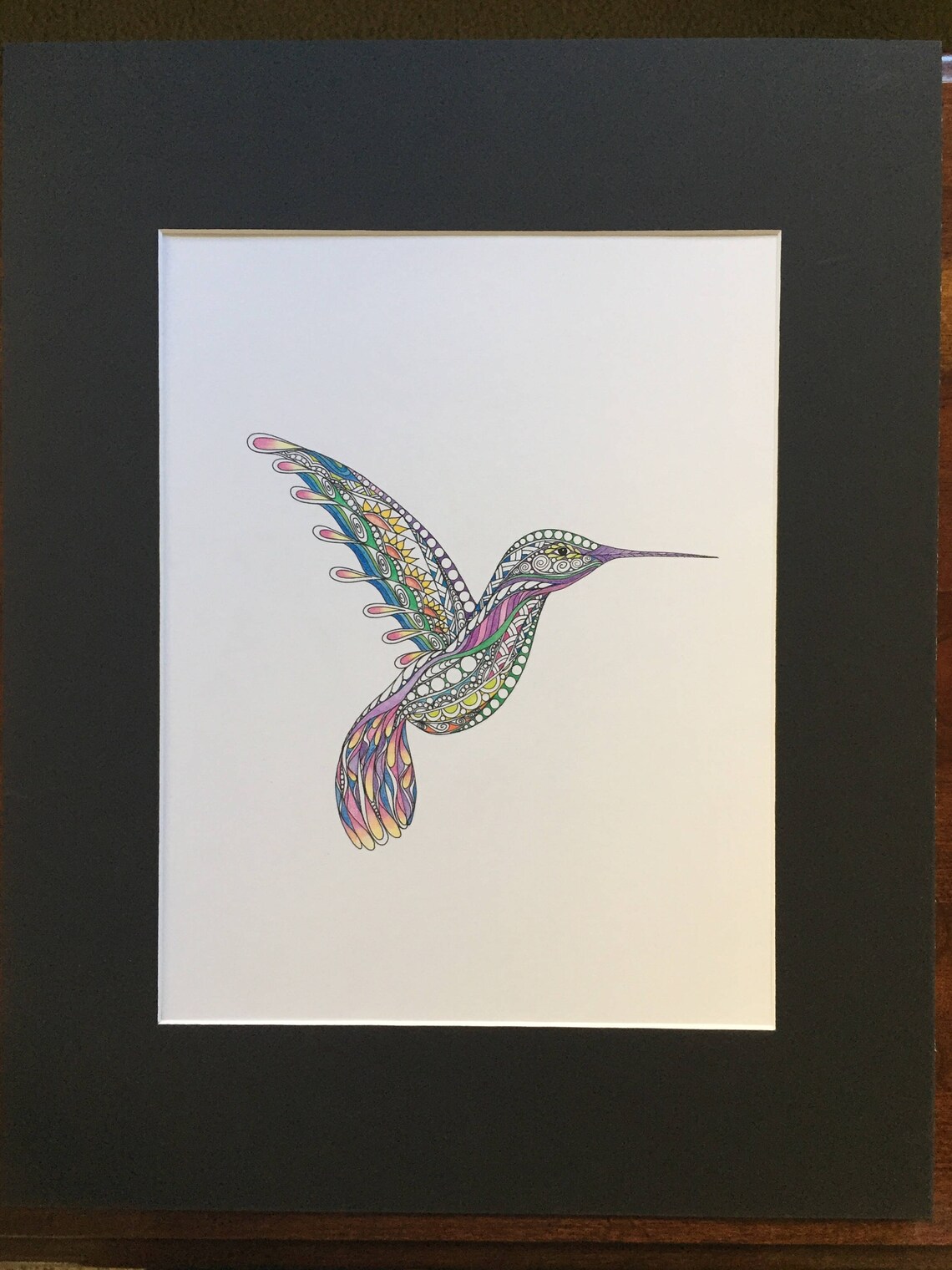 Zentangle Hummingbird: 14 X 11 In. Bird Art Humming Bird Art Humming ...