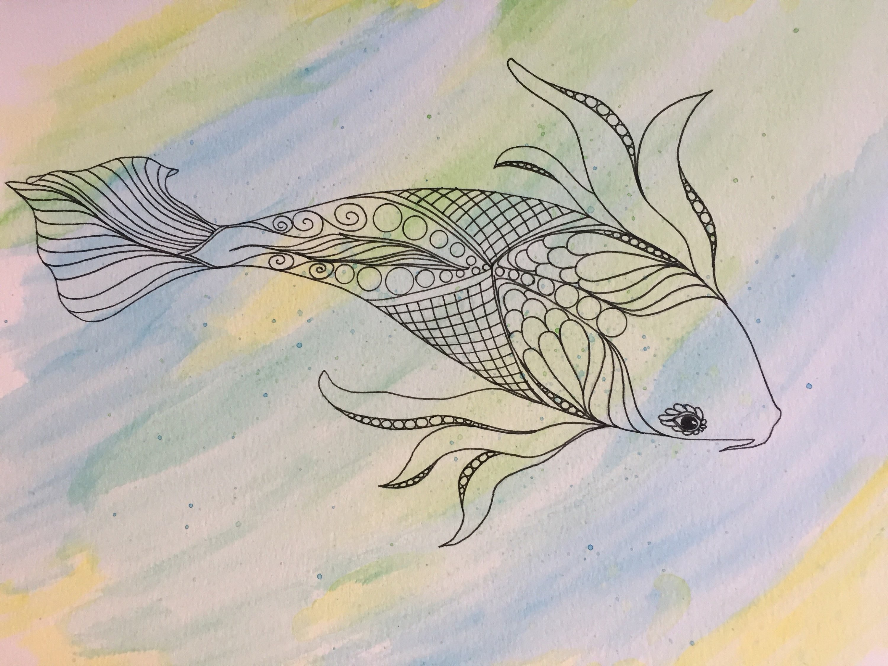 Zentangle Koi Fish Zentangle Fish Koi Fish Fish Art Watercolor ...
