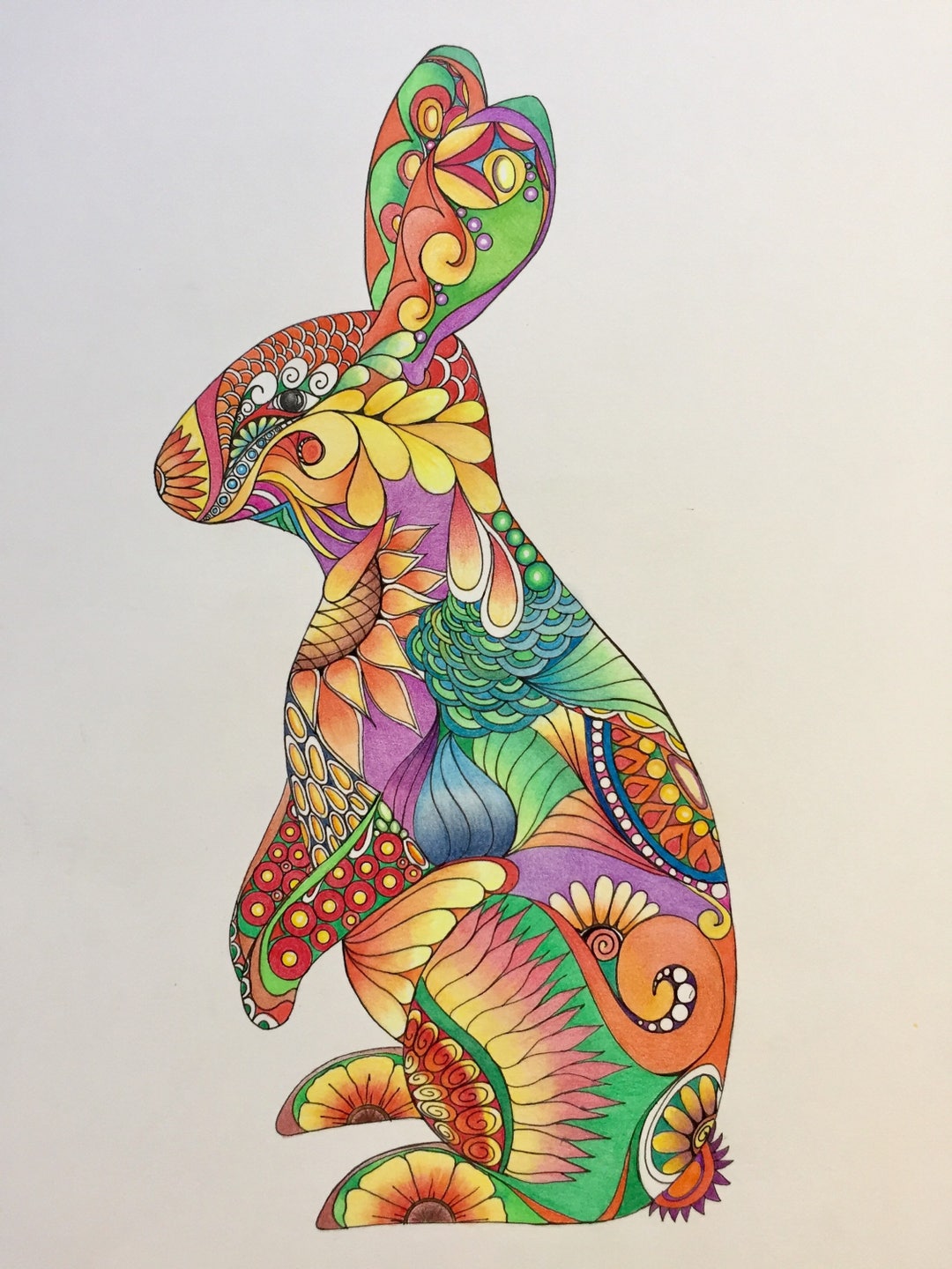 Zentangle Rabbit Zentangle Bunny Colored Bunny Colored Rabbit Bunny Art ...