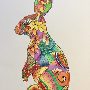 Zentangle Rabbit Zentangle Bunny Colored Bunny Colored Rabbit Bunny Art ...