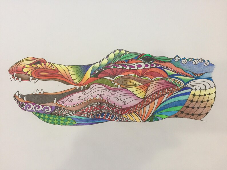 Zentangle Alligator Alligator Art Alligator Head Colored Alligator ...