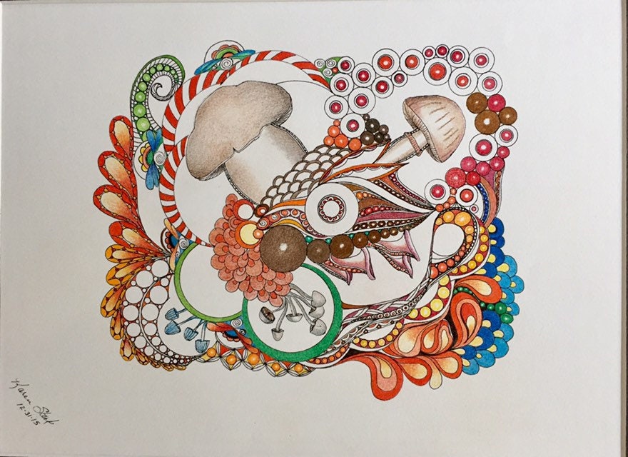 Zentangle Toadstools Mushroom Zentangle | Zentangle Drawing