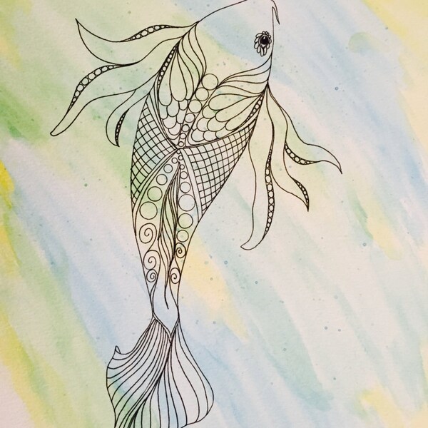 Fish Zentangle - Etsy
