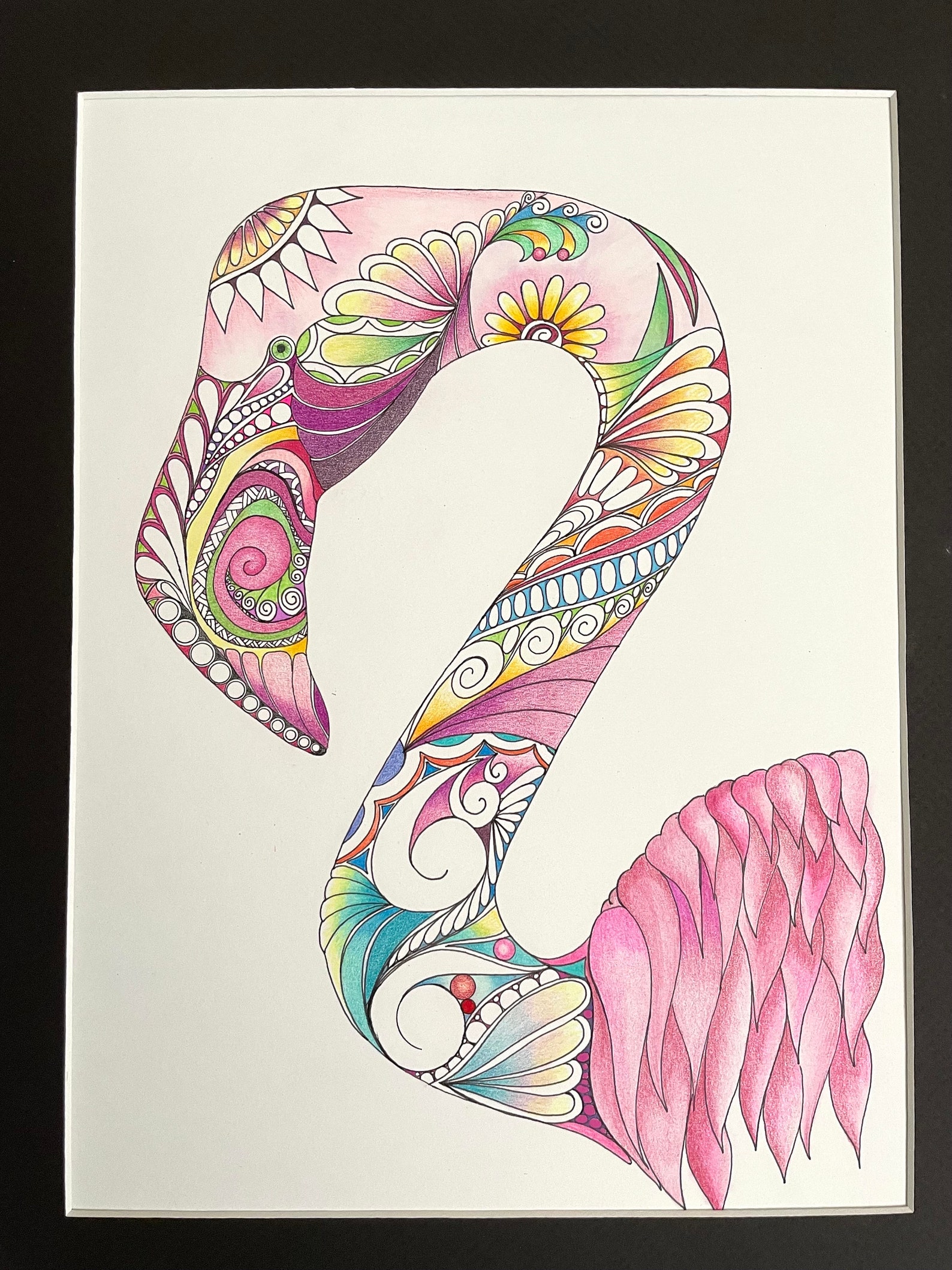 Zentangle Flamingo Pink Flamingo Flamingo Art Colored Zentangle Bird ...