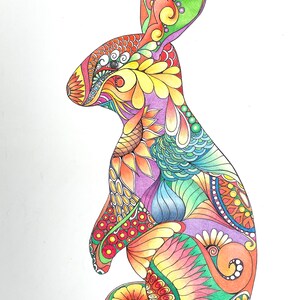 Zentangle Rabbit Zentangle Bunny Colored Bunny Colored Rabbit Bunny Art ...