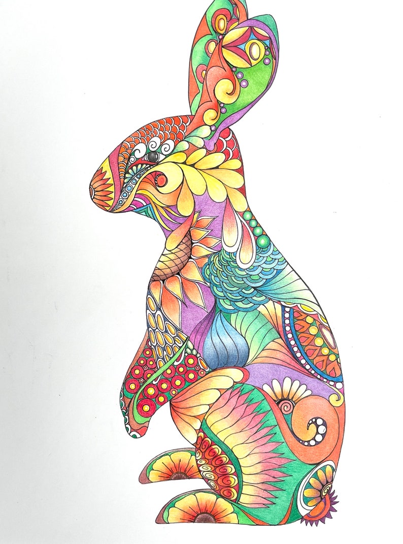 Zentangle Rabbit Zentangle Bunny Colored Bunny Colored Rabbit Bunny Art ...