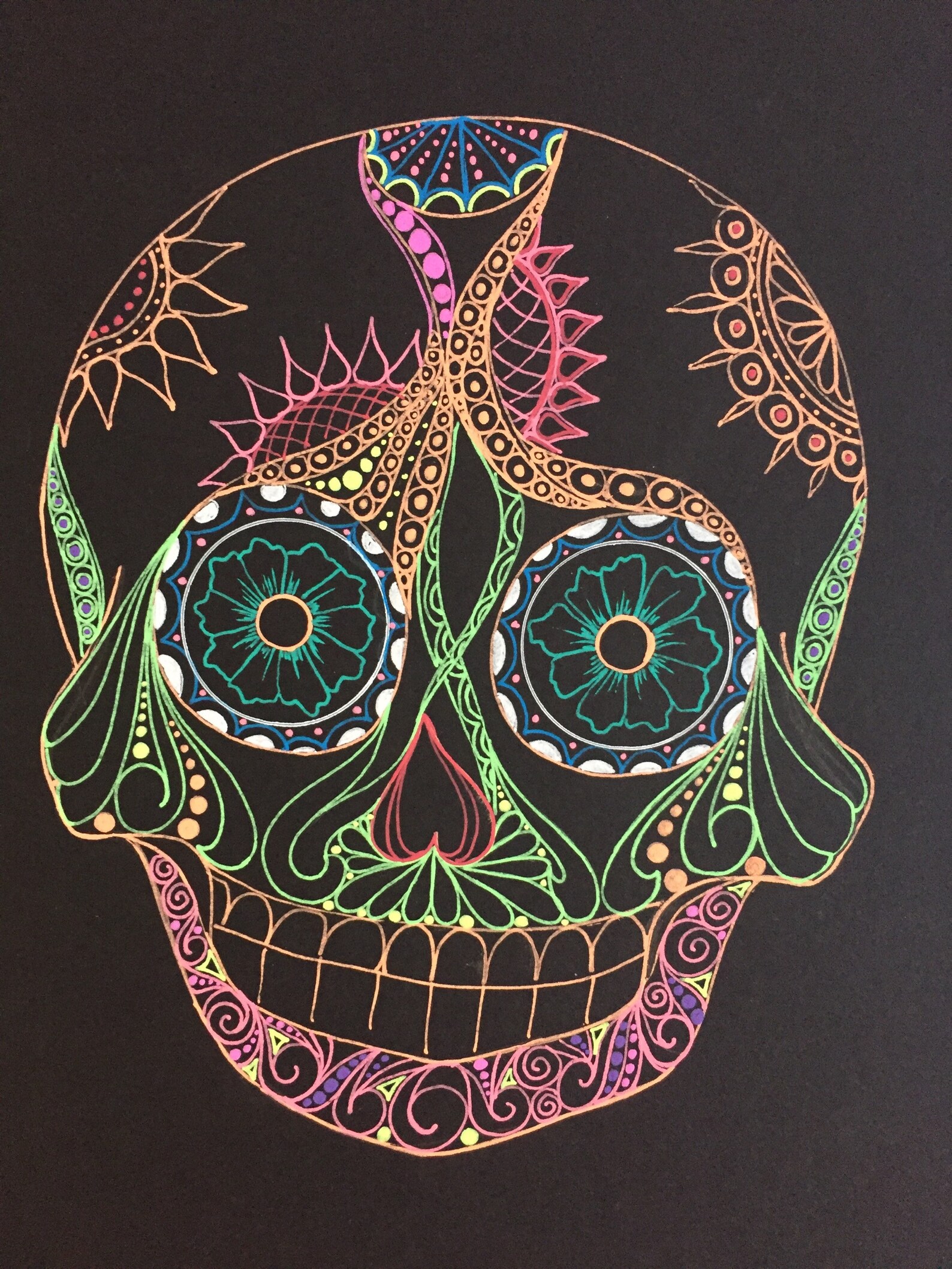 Zentangle Skull Day of the Dead Skull Sugar Skull Art Skull - Etsy