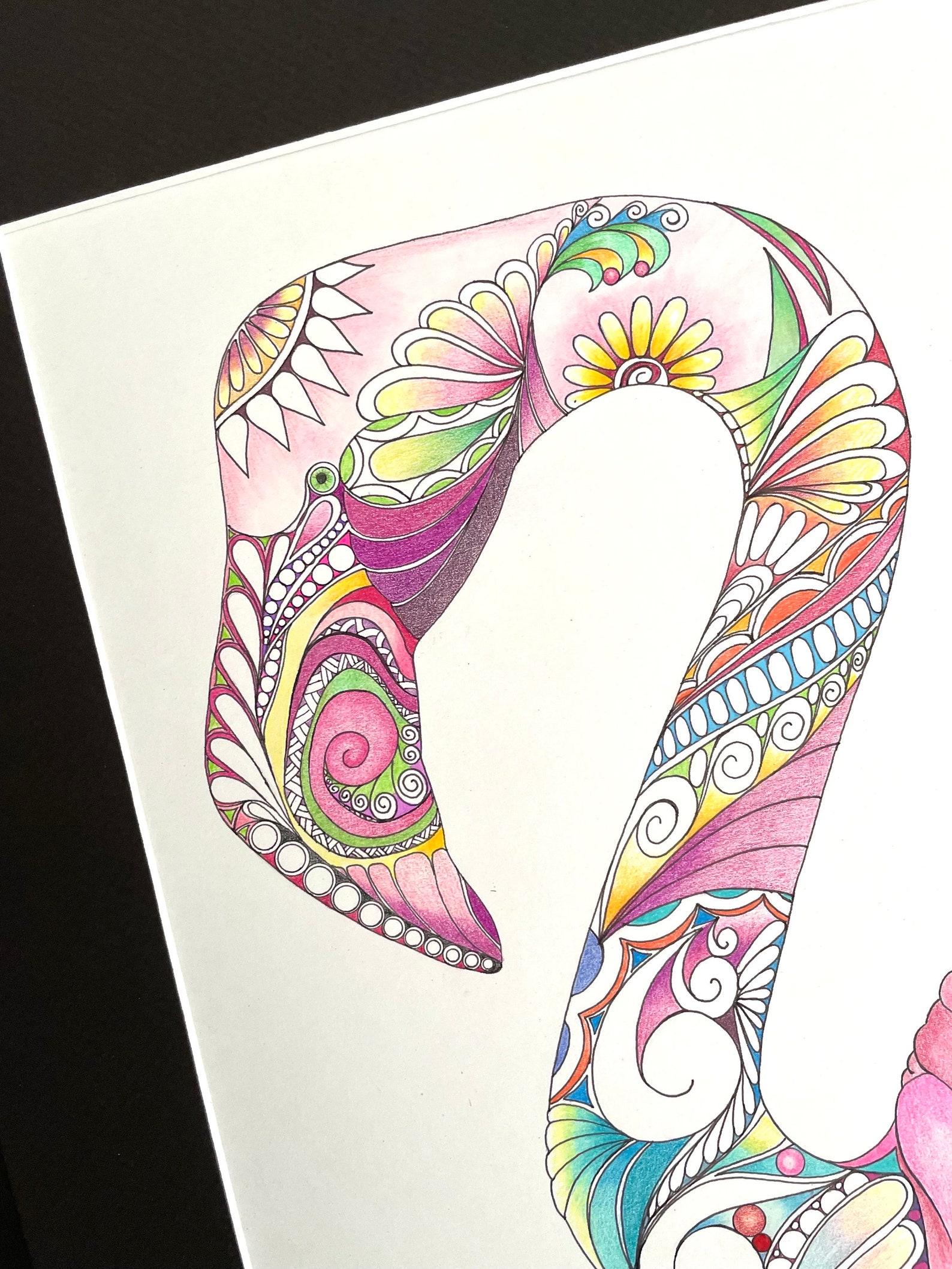 Zentangle Flamingo Pink Flamingo Flamingo Art Colored Zentangle Bird ...