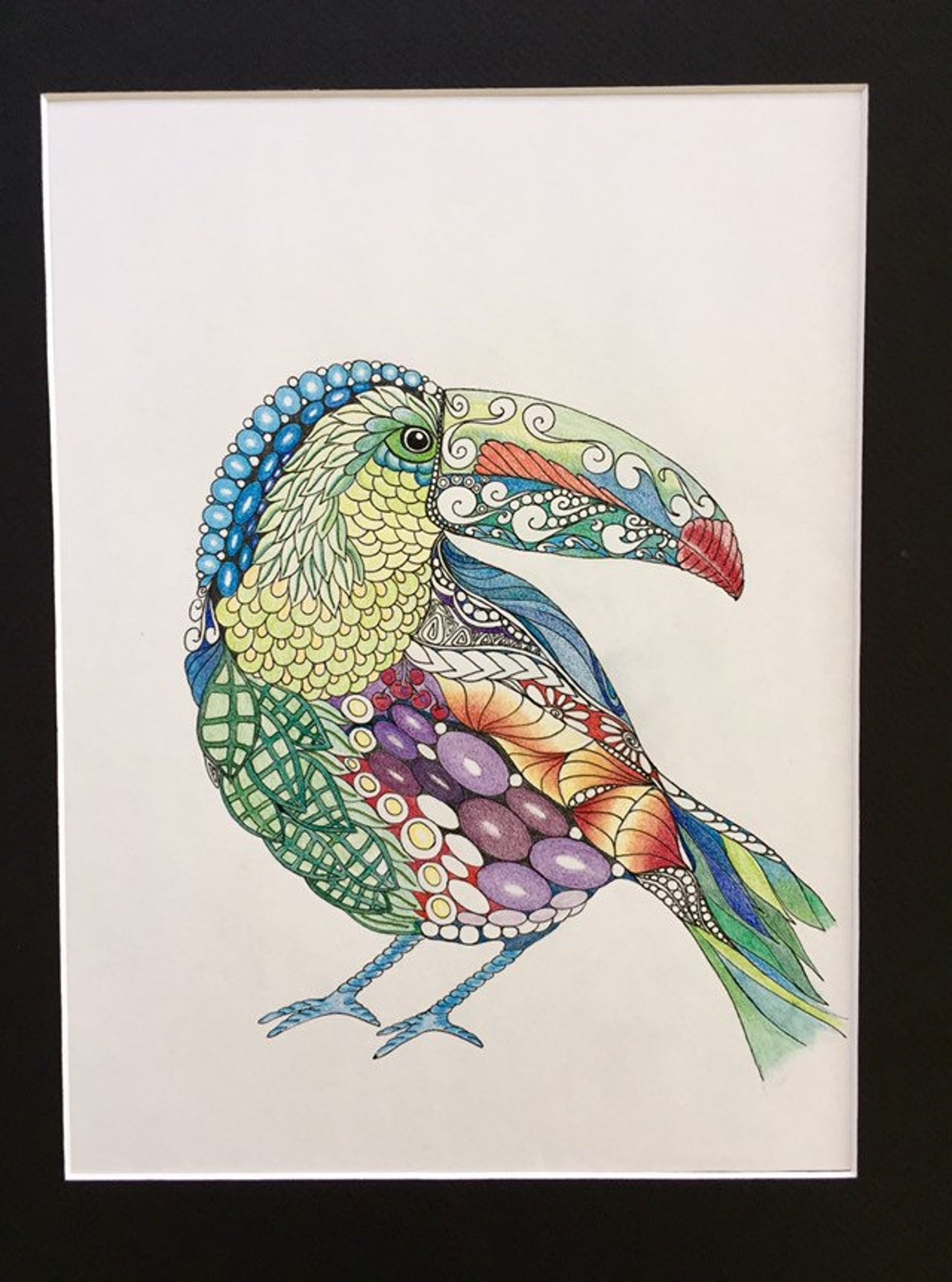 Zentangle Toucan, Zentangle Art, Colored Zentangle, Toucan Art, Bird ...