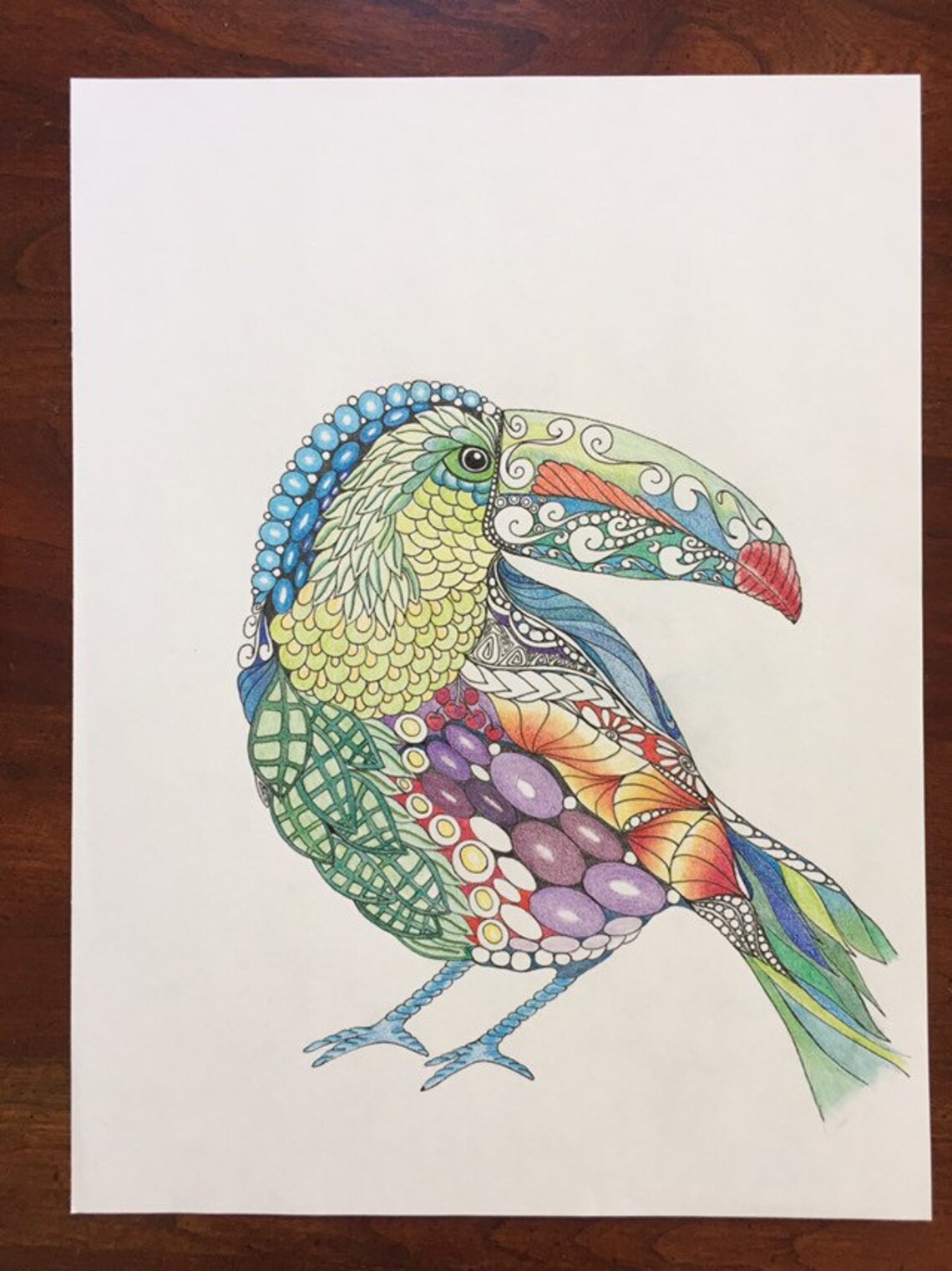 Zentangle Toucan, Zentangle Art, Colored Zentangle, Toucan Art, Bird ...