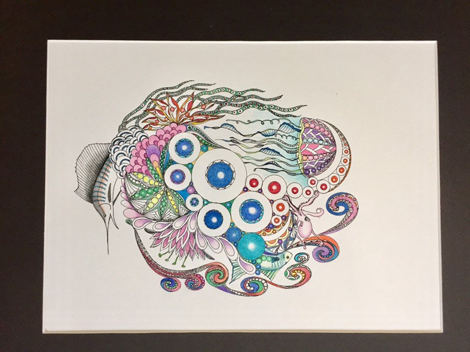 Zentangle Marine Art, Sea Art, Zentangle Art, Colored Zentangle, Marine ...