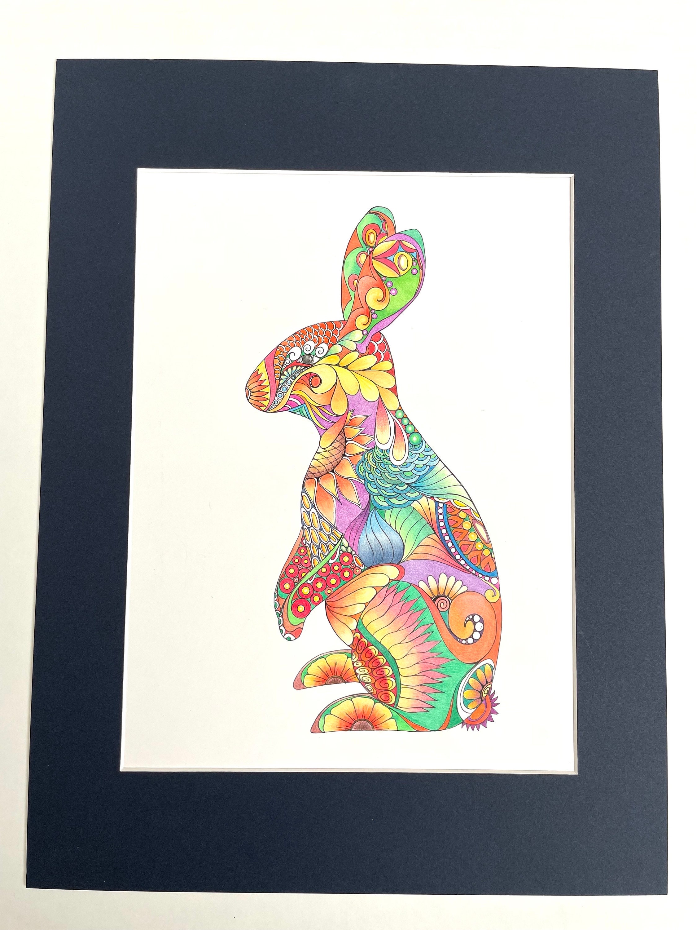 Zentangle Rabbit Zentangle Bunny Colored Bunny Colored Rabbit Bunny Art ...