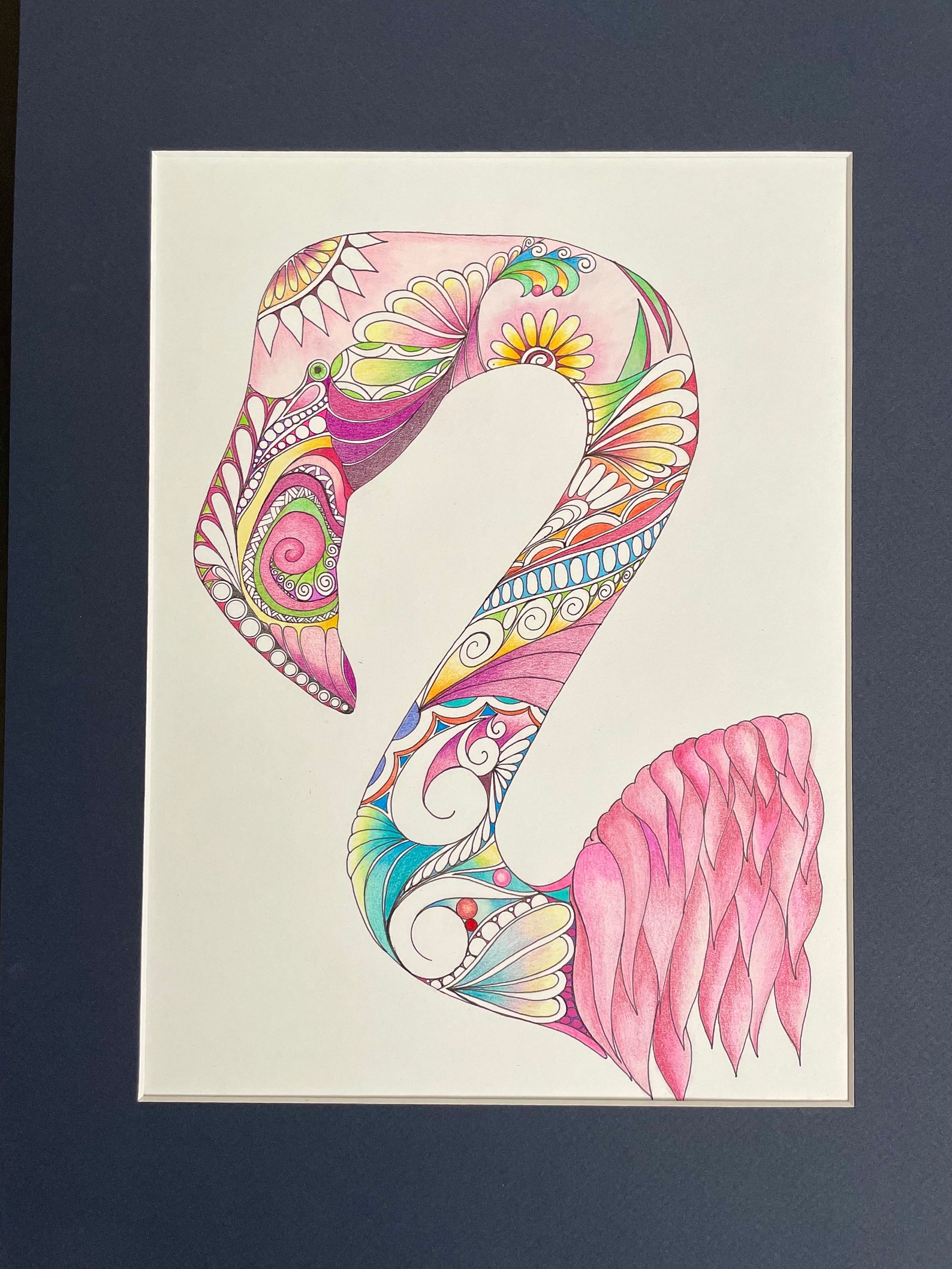 Zentangle Flamingo Pink Flamingo Flamingo Art Colored Zentangle Bird ...
