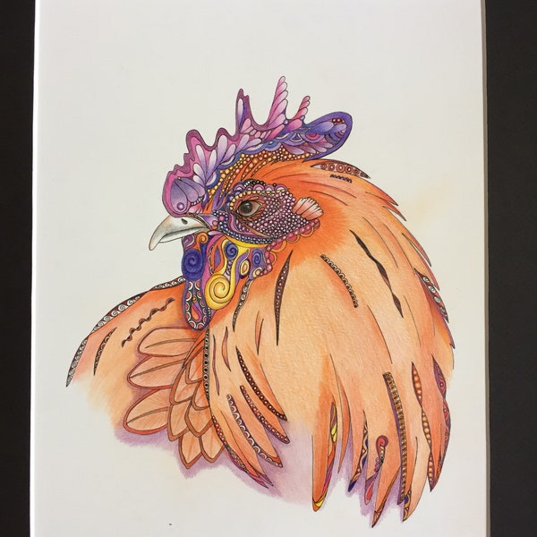 Zentangle Chicken - Etsy