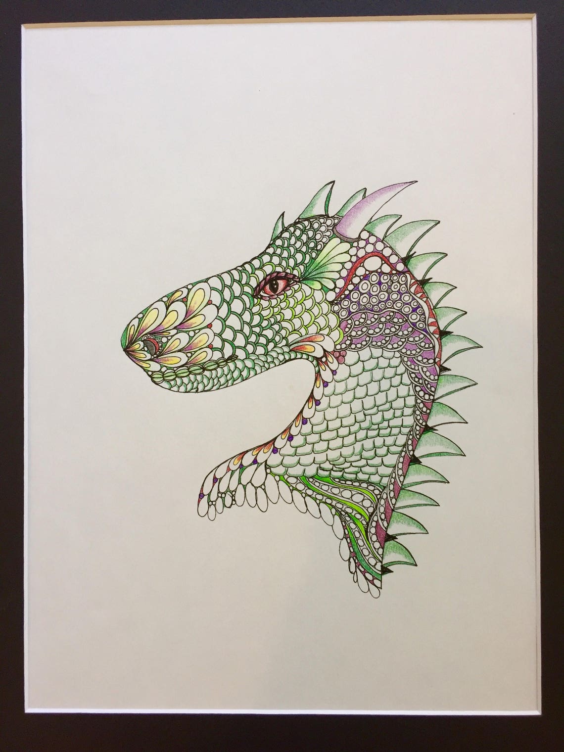 Zentangle Dragon Dragon Drawing Dragon Art Wall Art - Etsy