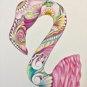 Zentangle Flamingo Pink Flamingo Flamingo Art Colored Zentangle Bird ...