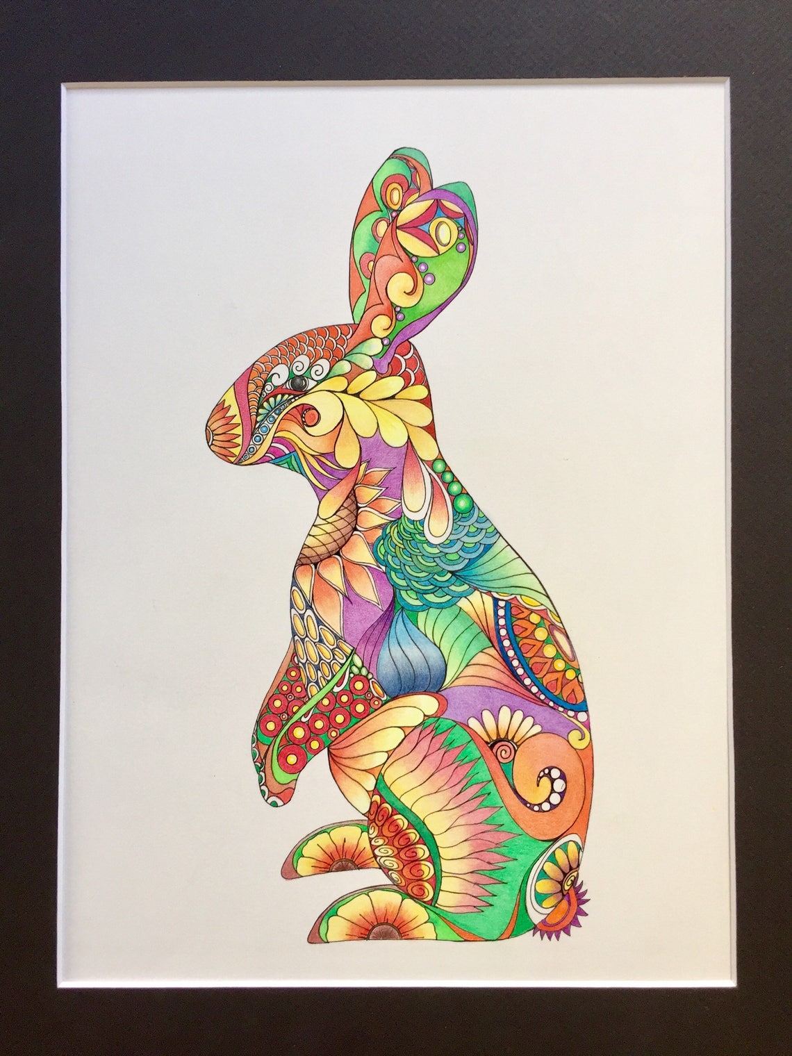 Zentangle Rabbit Zentangle Bunny Colored Bunny Colored Rabbit Bunny Art ...