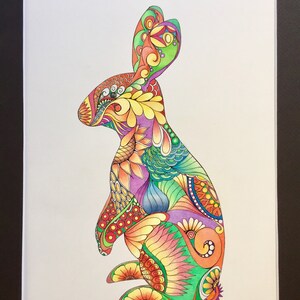 Zentangle Rabbit Zentangle Bunny Colored Bunny Colored Rabbit Bunny Art ...