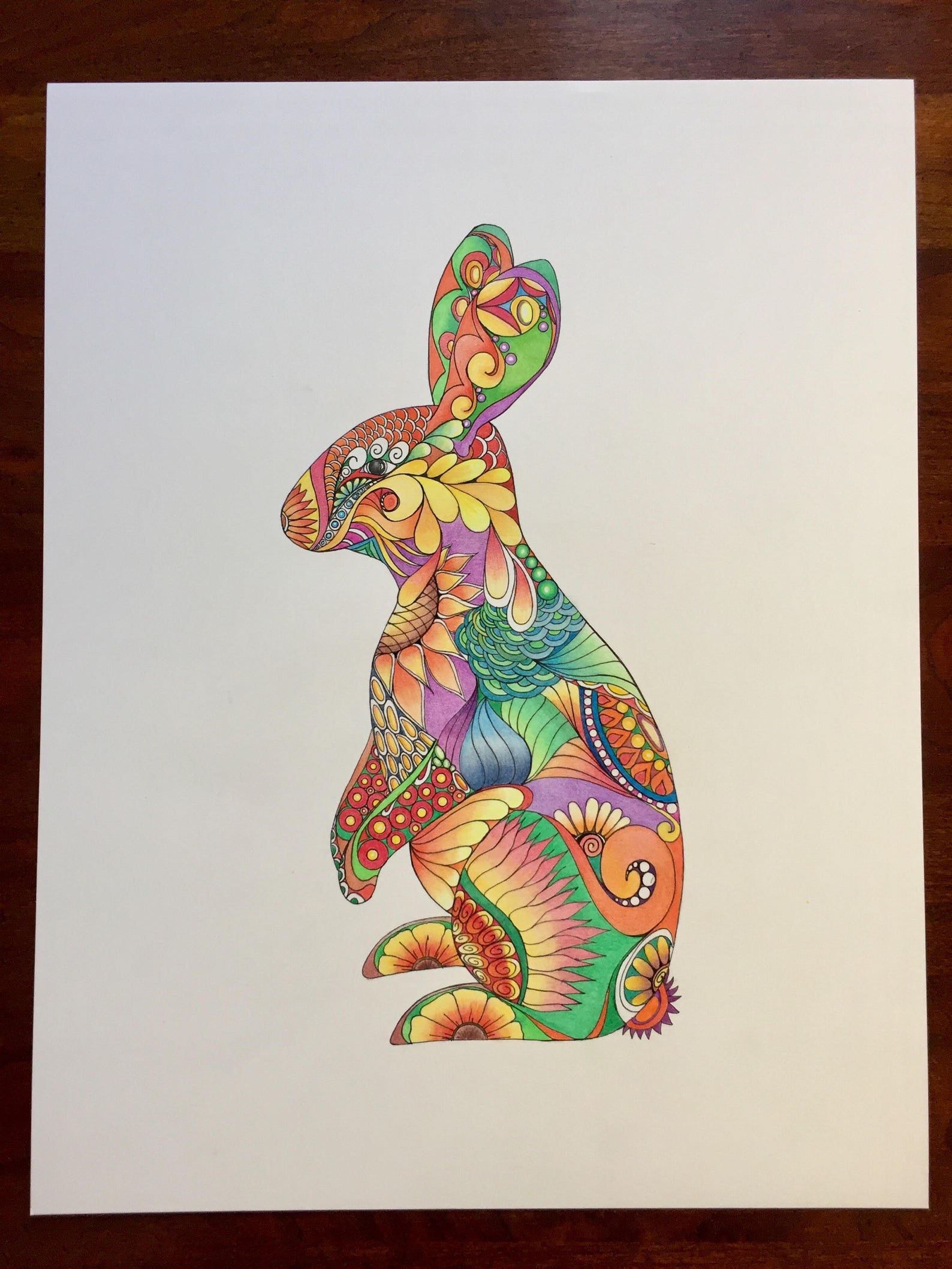 Zentangle Rabbit Zentangle Bunny Colored Bunny Colored Rabbit Bunny Art ...