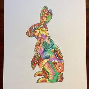 Zentangle Rabbit Zentangle Bunny Colored Bunny Colored Rabbit Bunny Art ...
