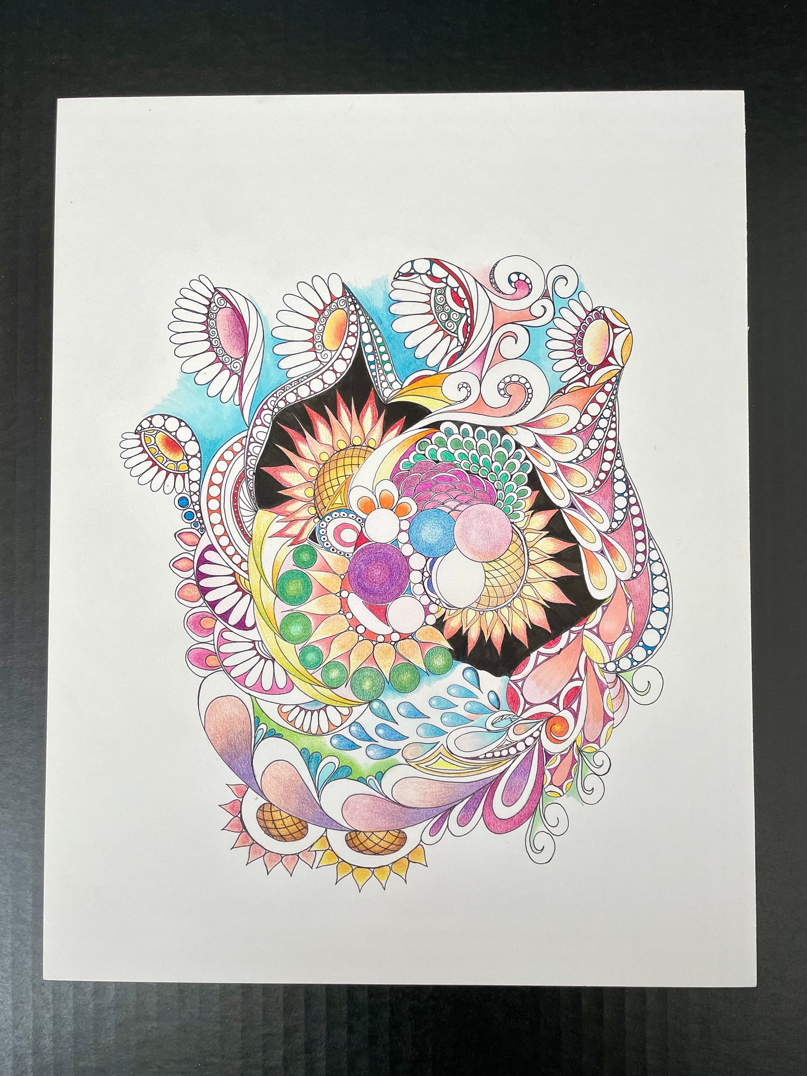 Zentangle Flowers: 14x11 In, Abstract Flowers, Flower Art, Colored ...