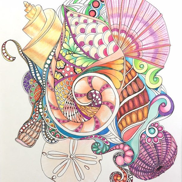 Zentangle Shells - Etsy