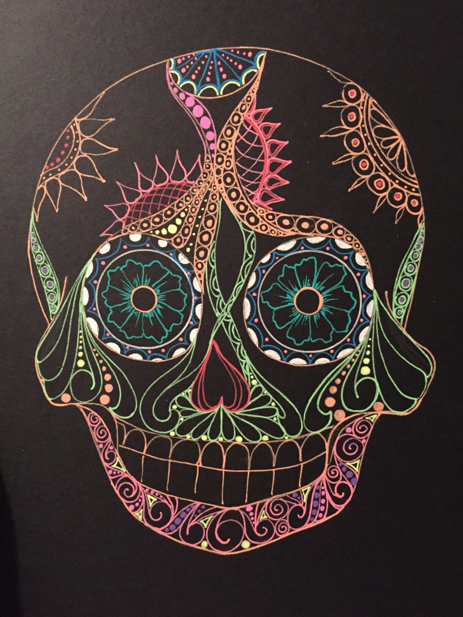 Zentangle Skull Day of the Dead Skull Sugar Skull Art Skull - Etsy