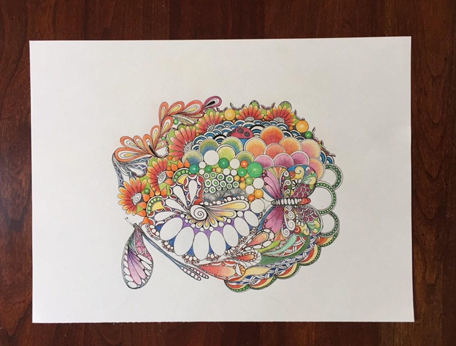 Zentangle Insect Abstract: 9 X 12 In. Insect Art - Etsy