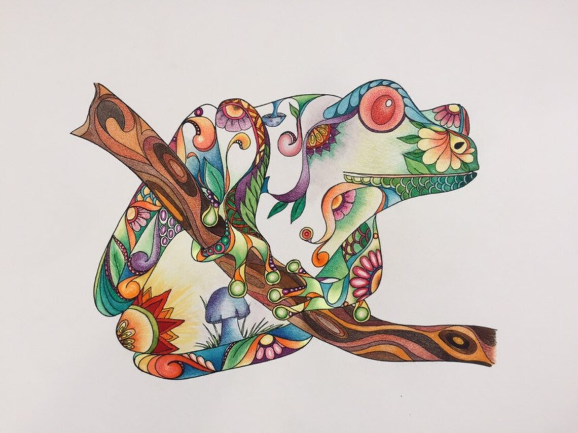 Zentangle Art Zentangle Frog Art Tree Frog Frog Drawing Frog Wall Art ...